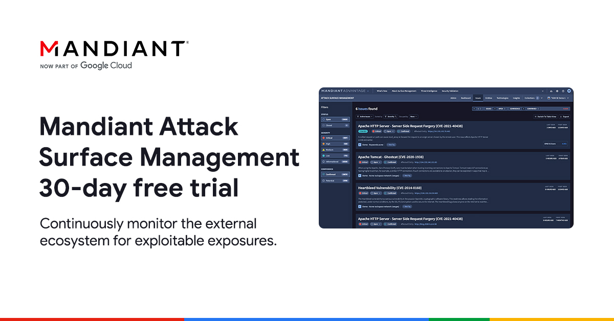 Mandiant Attack Surface Management (ASM) Free Trial Mandiant Attack Surface Management (ASM) Free Trial