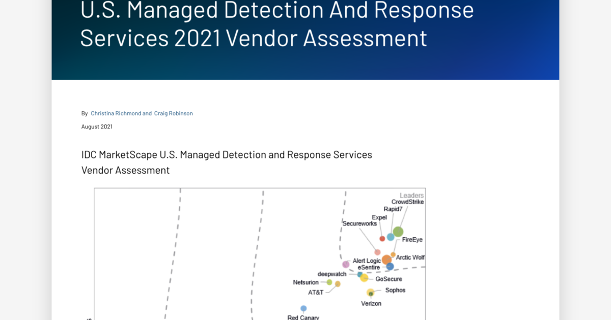 IDC MarketScape | MDR Services Vendor Assessment Report
