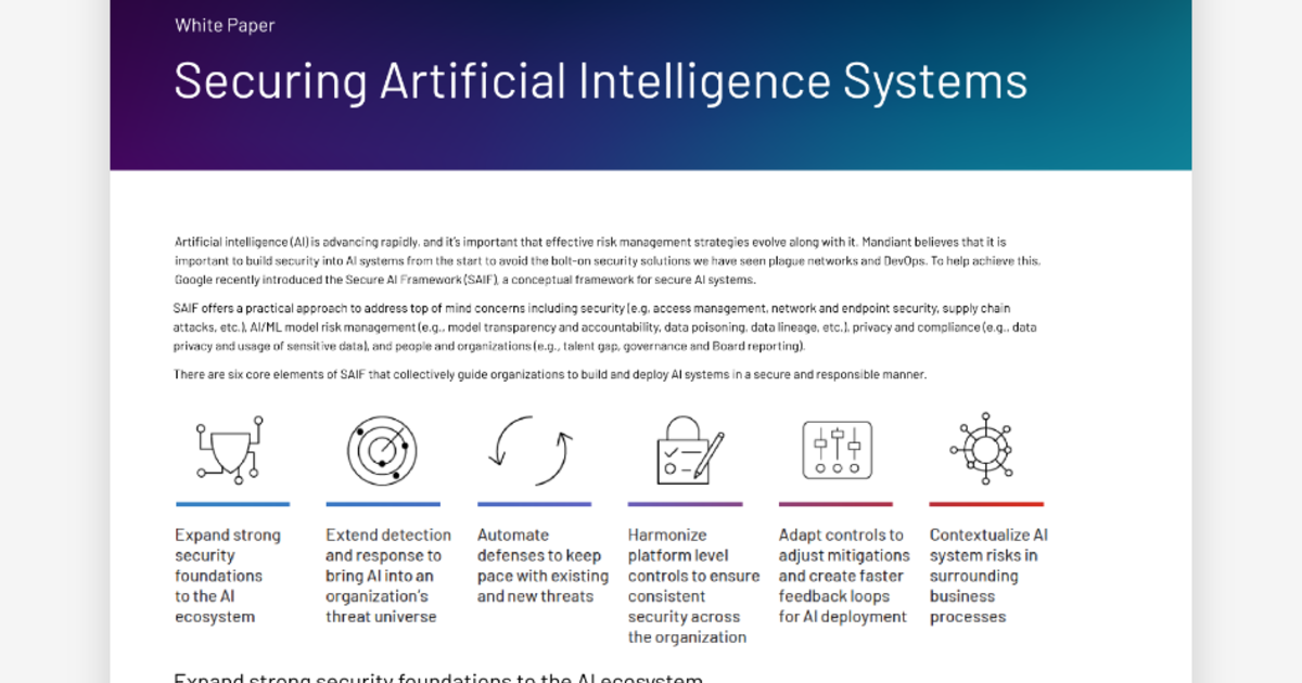 Securing Artificial Intelligence Systems | Mandiant Securing Artificial Intelligence Systems | Mandiant